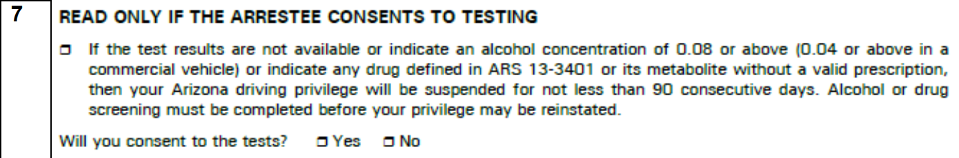 Admin Per Se License Suspension in Arizona: ARS 28-1385