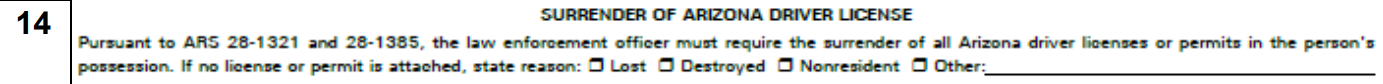 Admin Per Se License Suspension in Arizona: ARS 28-1385